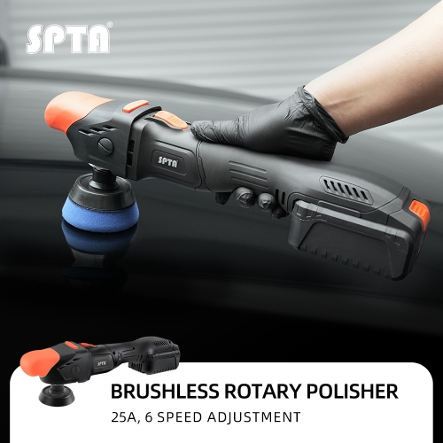 SPTA CP403 Black&Orange 3" Brushless Ratary Polisher,Higher Efficiency ...